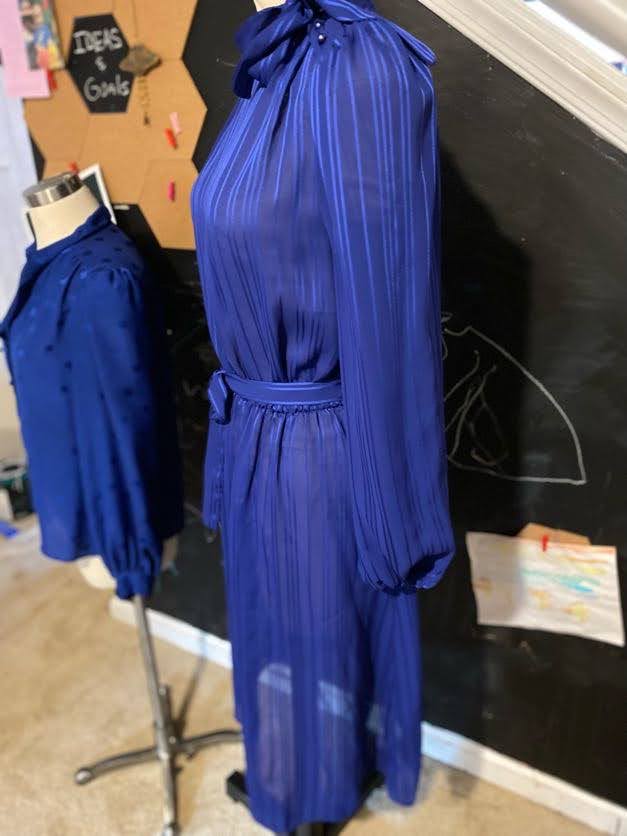 1980s Sheer Blue Balloon Sleeve Dress – Milk Machine Vintage