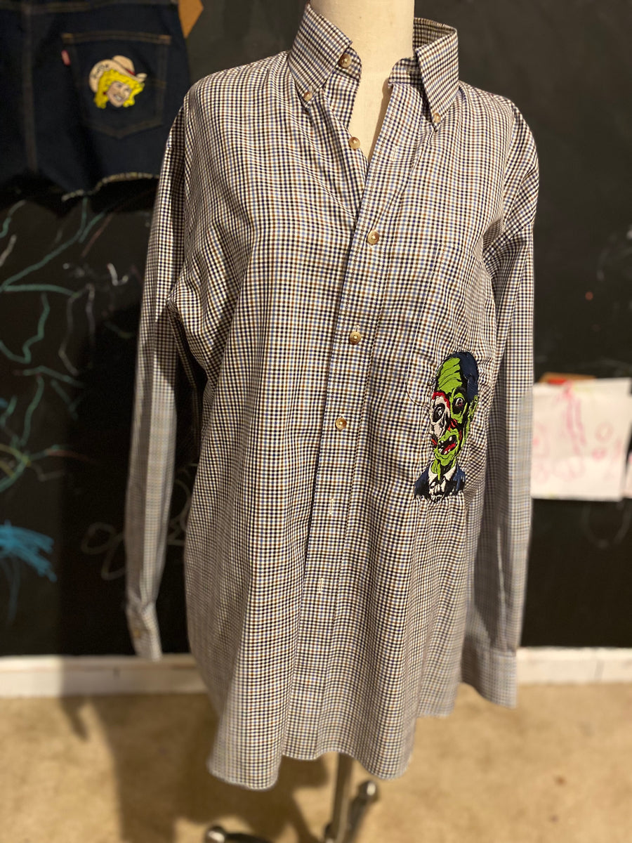 Embroidered Modern Zombie Button-Down – Milk Machine Vintage