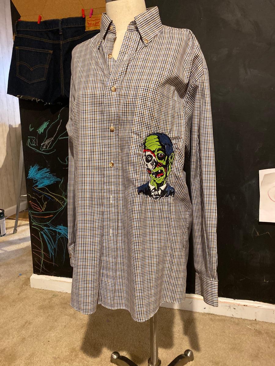 Embroidered Modern Zombie Button-Down – Milk Machine Vintage